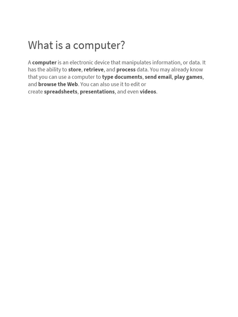 What is a Computer | PDF