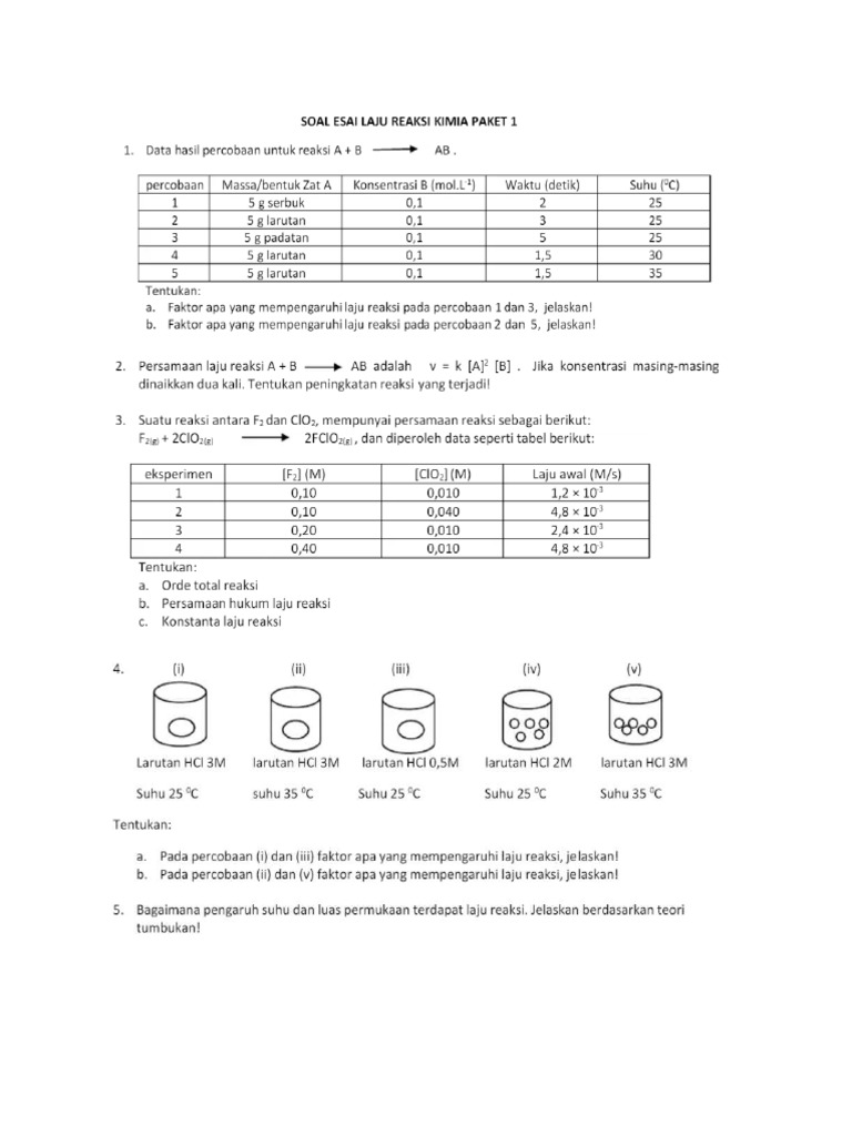 Soal Laju Reaksi | PDF