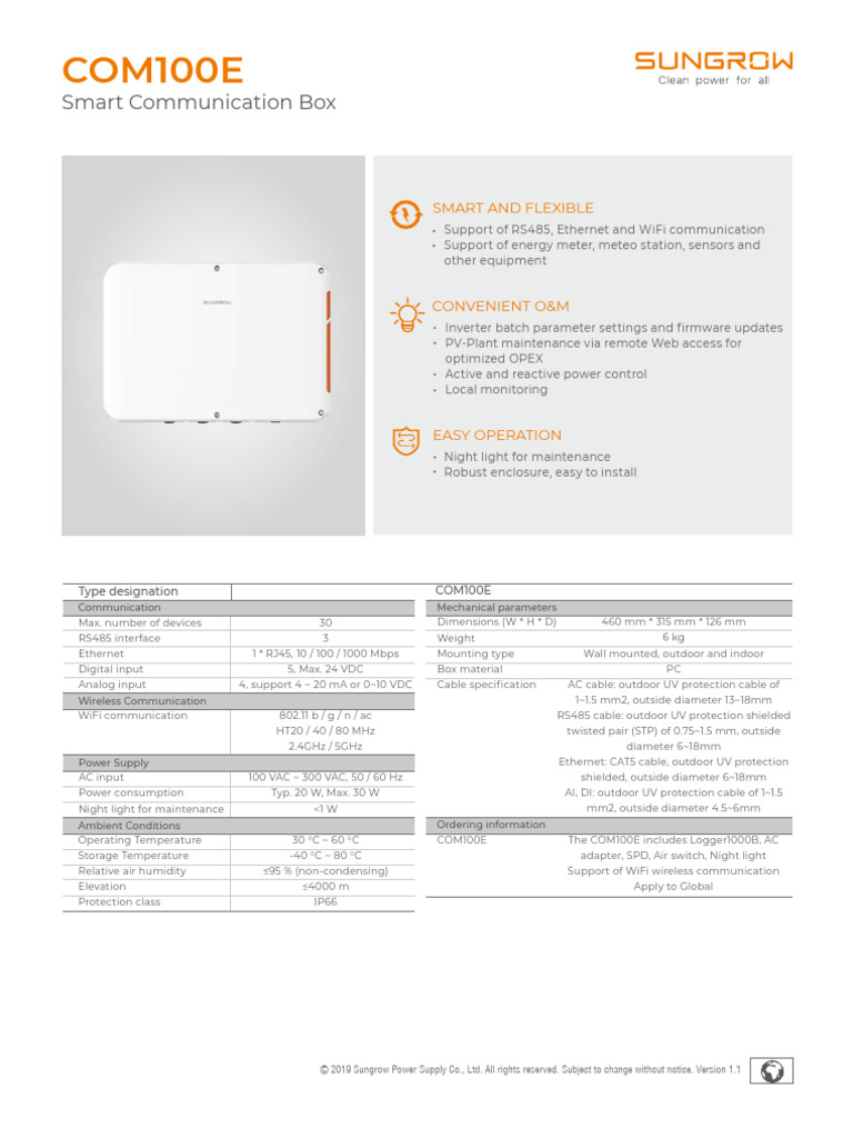 COM100E Datasheet | PDF | Wi Fi | Alternating Current