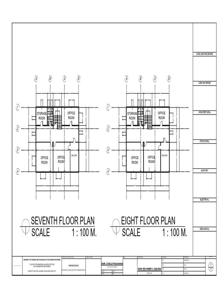Floor Plans For 10-Storey Residential Building (7th&8th) | PDF | Civil ...