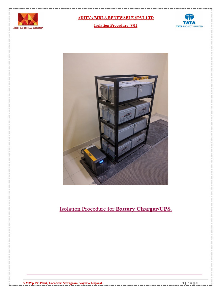 Isolation Procedures - Isolation Procedure For UPS | PDF | Personal ...