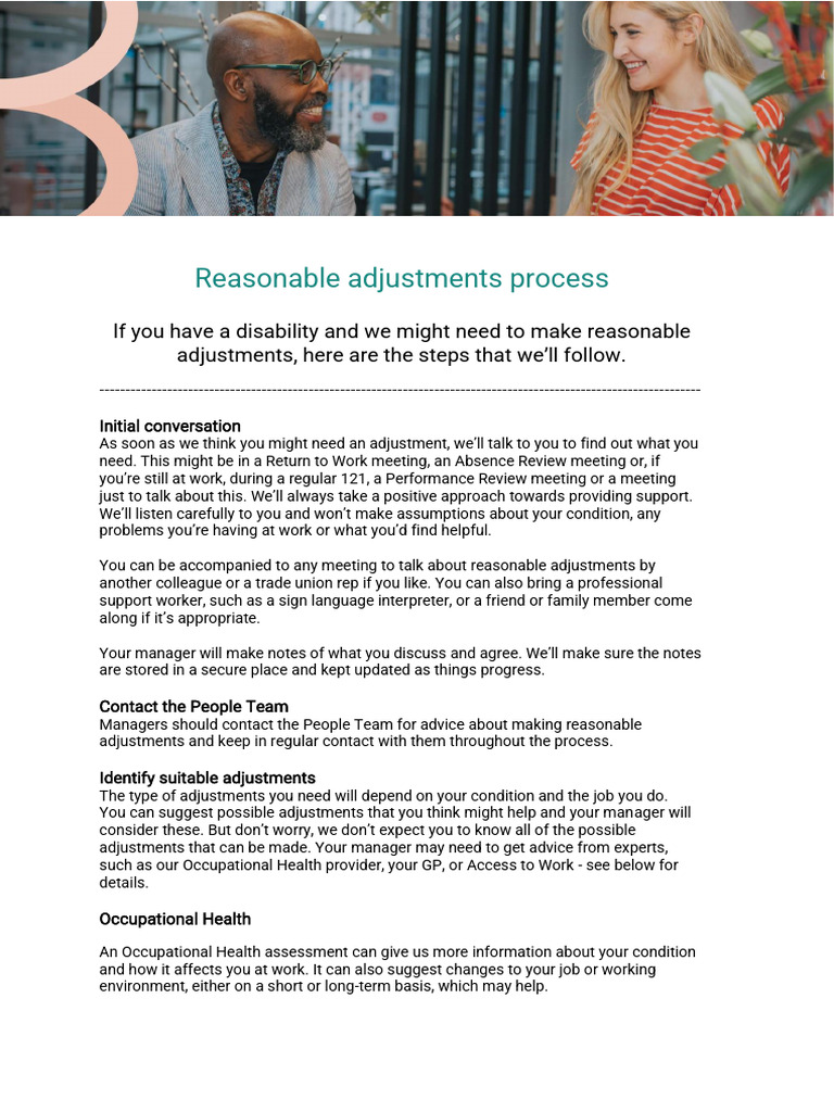 Reasonable Adjustments Process 2022 | PDF | Occupational Safety And ...