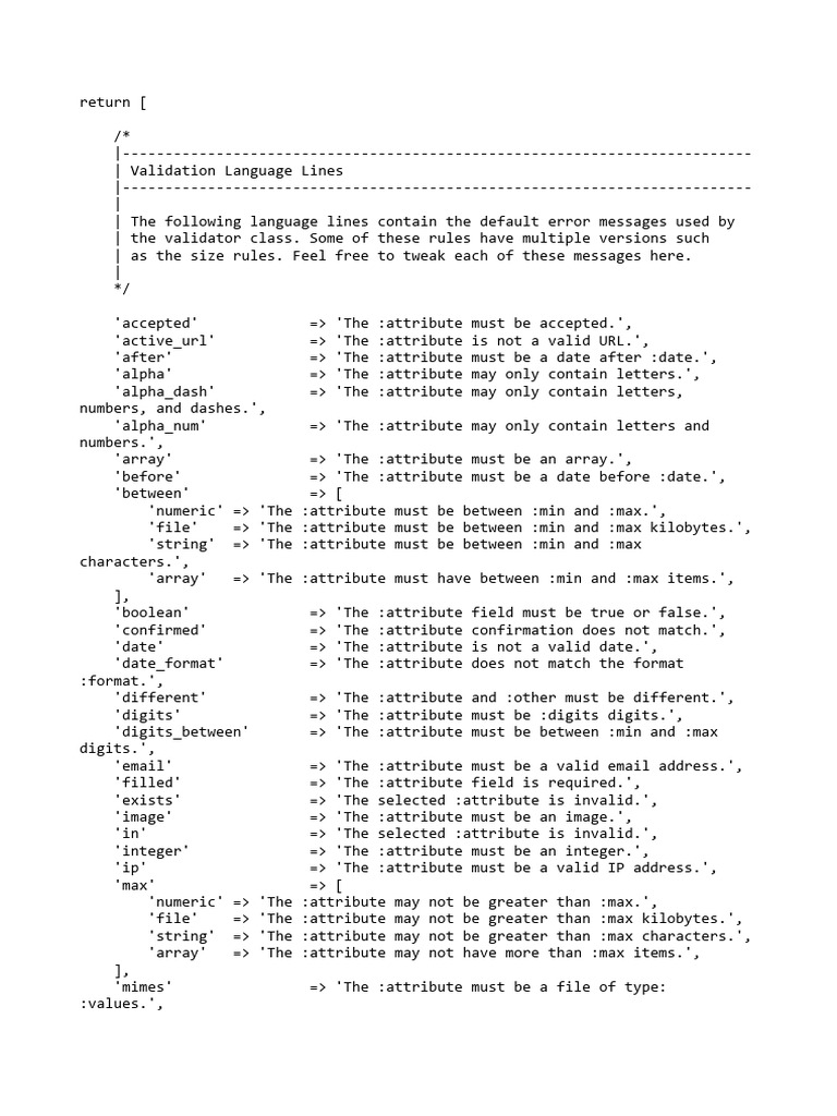 Validation Error Messages Guide Pdf Boolean Data Type Computer Data 6620