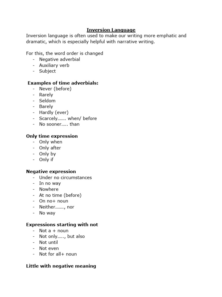 Inversion Language | PDF | Linguistics | Syntax