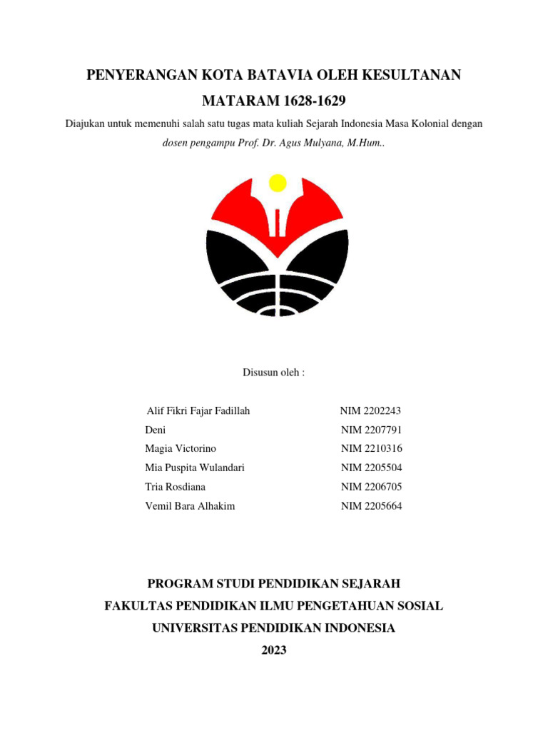 Serangan Mataram ke Batavia 1628-1629 | PDF