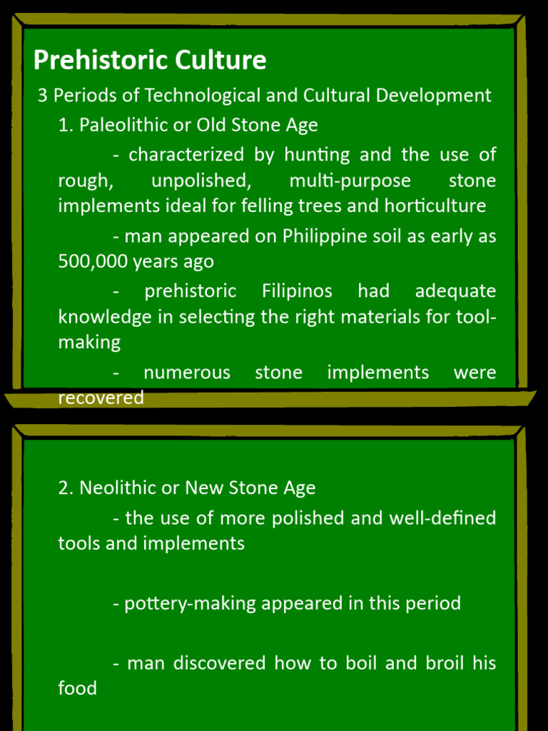 Early Filipino Culture | PDF | Neolithic | Stone Age