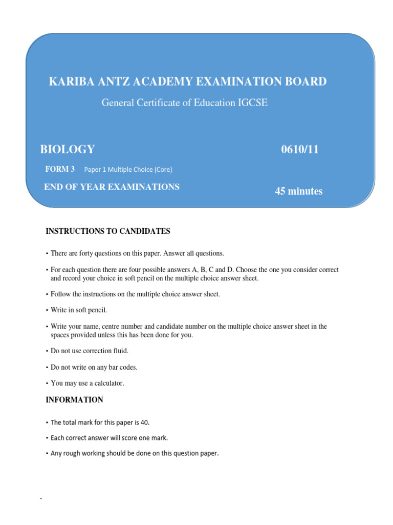 End of Year Exams Cover | PDF | Multiple Choice | Standardized Tests