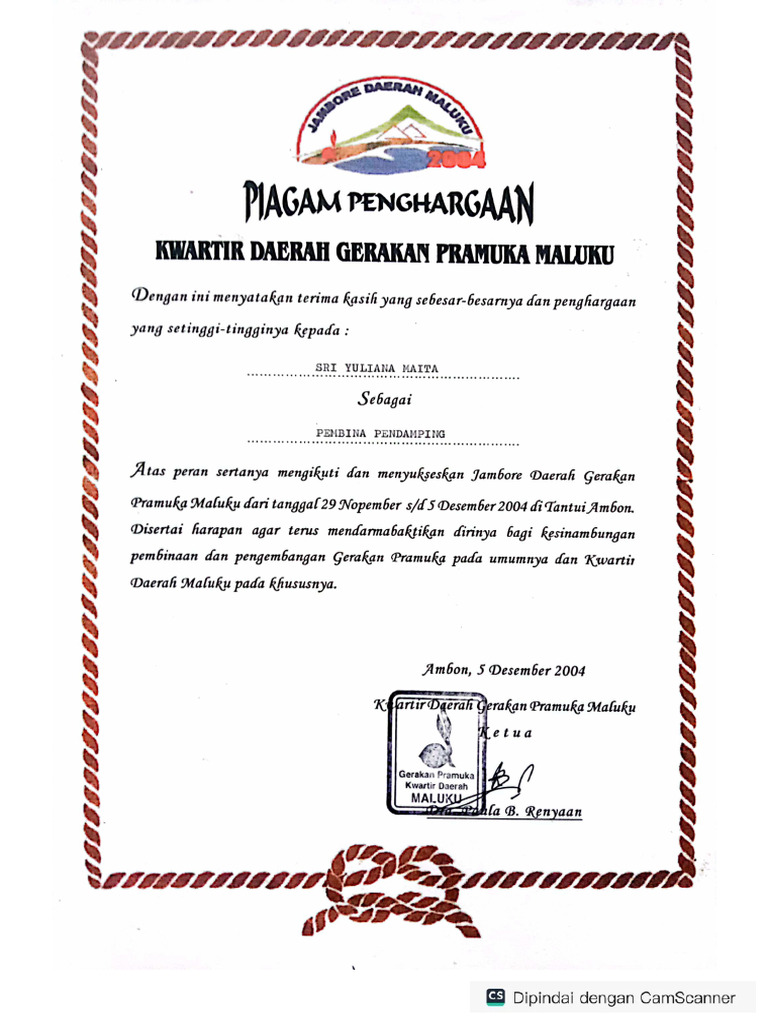 Piagam Penghargaan | PDF