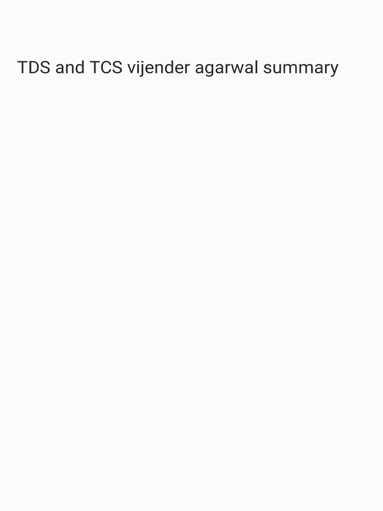 New Tds And Tcs Provisions Summary Pdf Taxes Dividend 8807