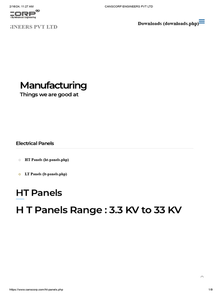 Canscorp Engineers PVT LTD | PDF | Insulator (Electricity) | Electrical Equipment