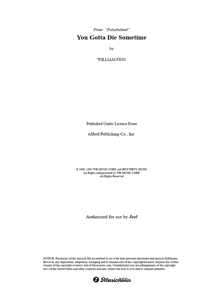 You Gotta Die Sometime by William Finn | PDF | Civil Rights And Liberties | Common Law