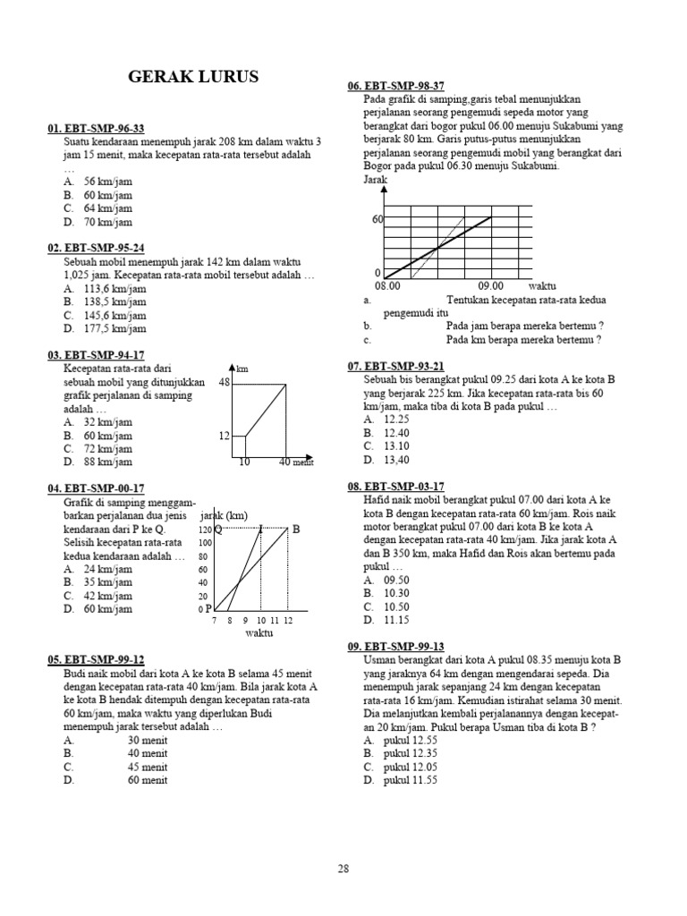 Gerak Lurus: 06. EBT-SMP-98-37 | PDF