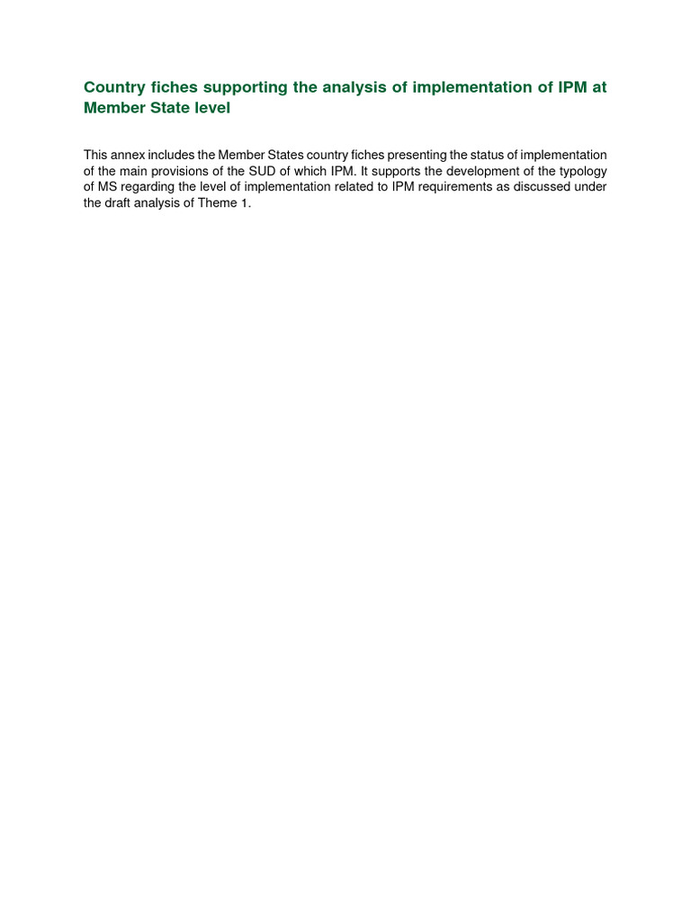 IPM Implementation in EU Member States | PDF | Agriculture | Pesticide