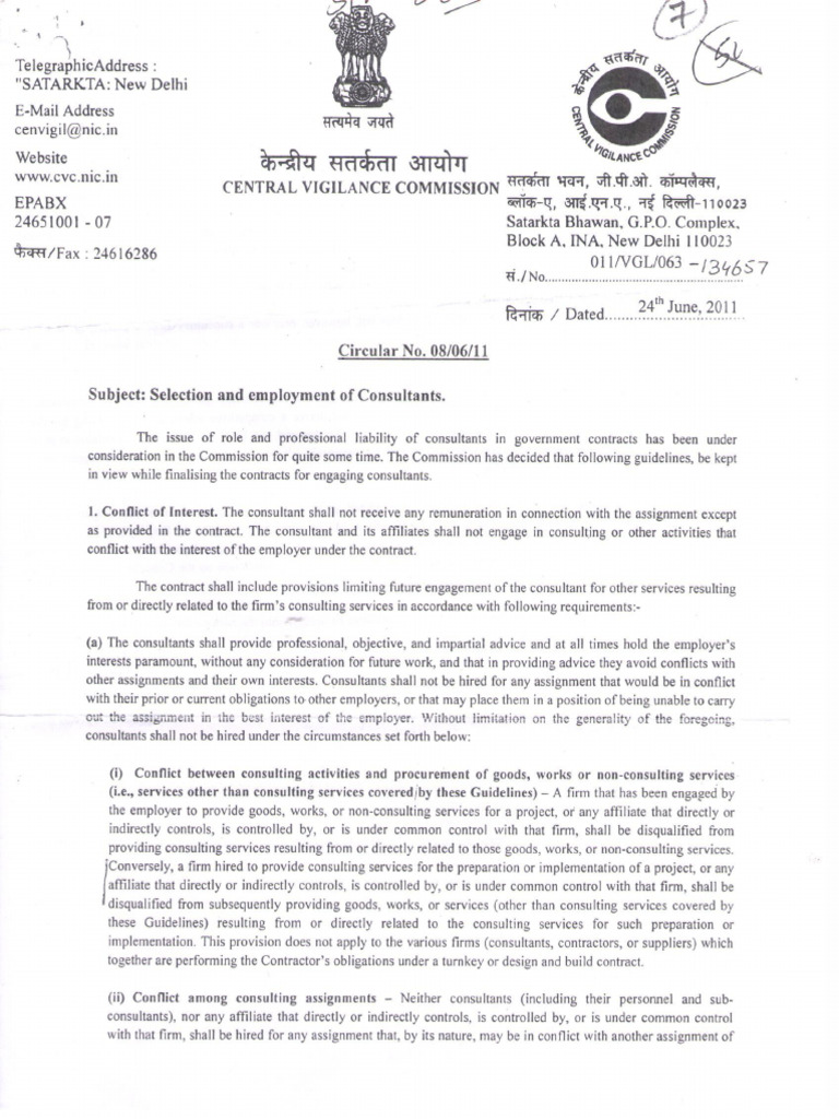 CPWD Guideline For Consultants-134657 | PDF