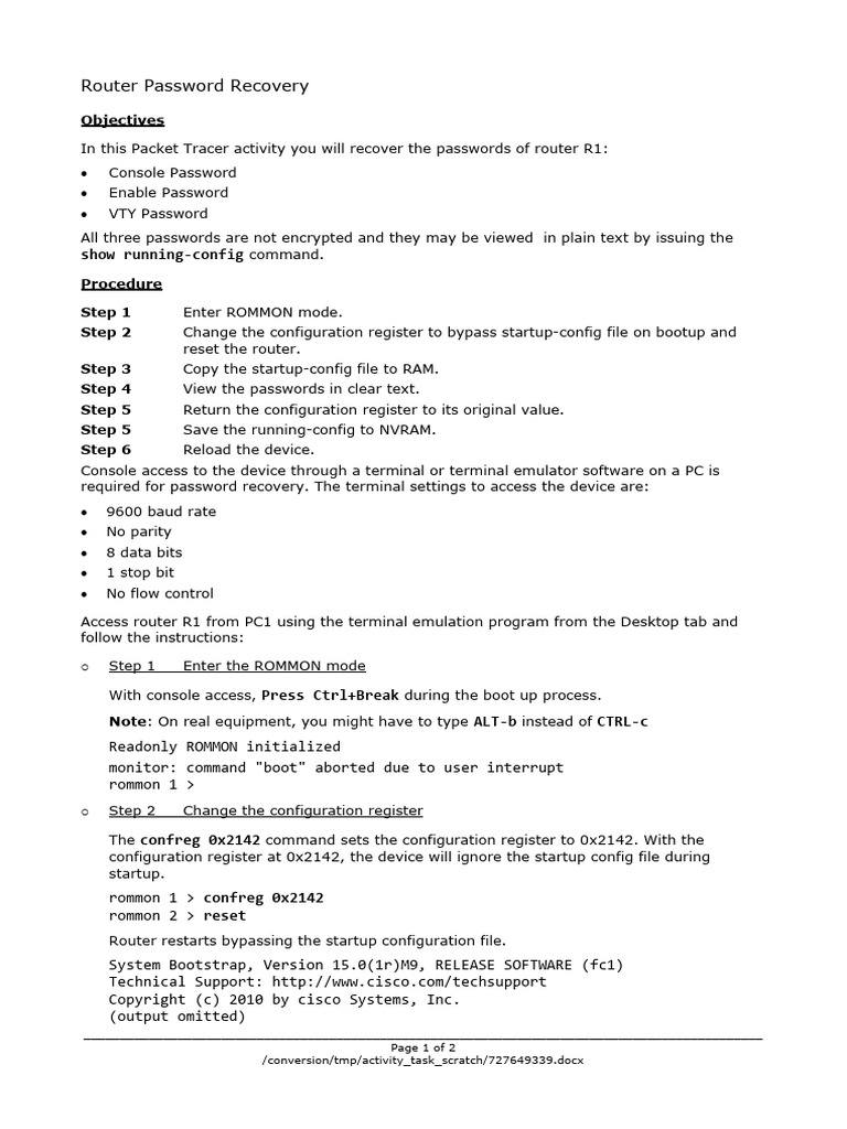 Password Recovery Procedures Instructions | Download Free PDF | Booting ...