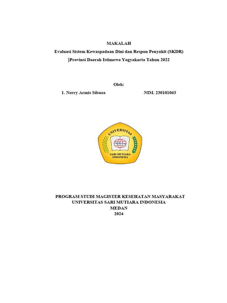 MAKALAH SKDR Prov. DIY Tahun 2022 | PDF | Pengembangan Diri