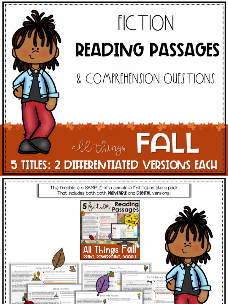 Fall Fiction Reading Passages Sample | PDF | Reading Comprehension ...