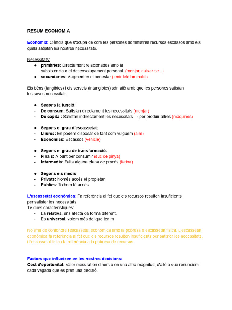 Resum 2 Economia | PDF