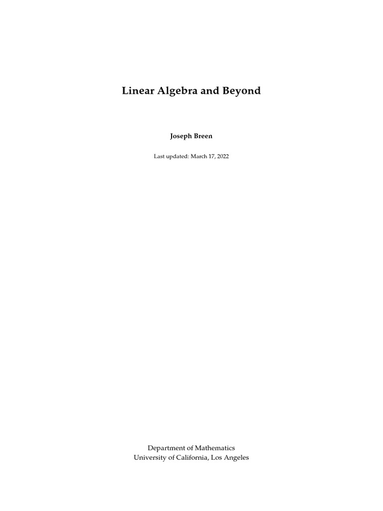 Advanced Linear Algebra Notes | PDF | Vector Space | Mathematics