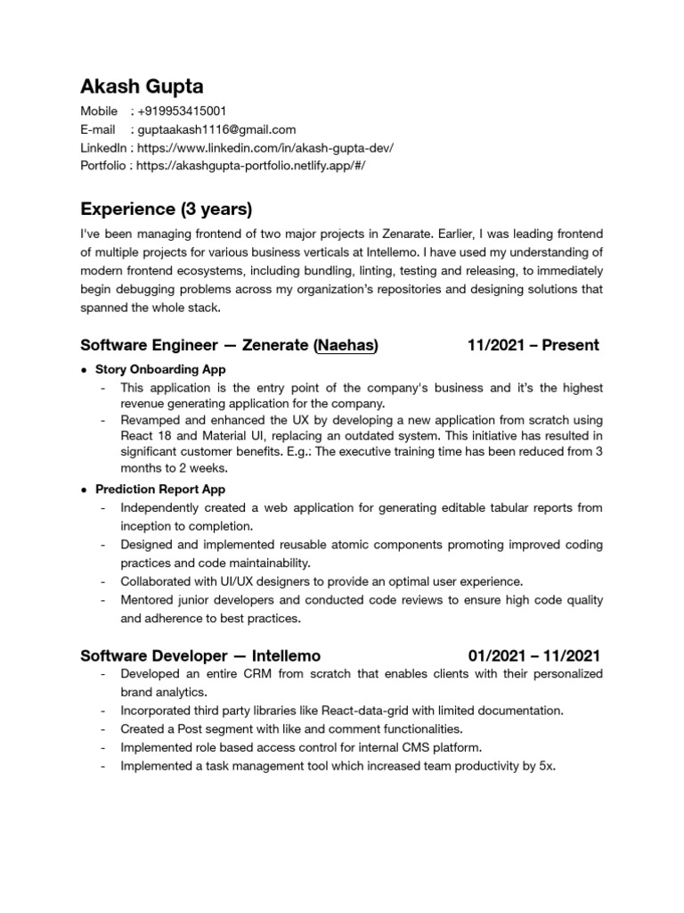 Akash Resume | PDF | Computer Programming | Software Engineering