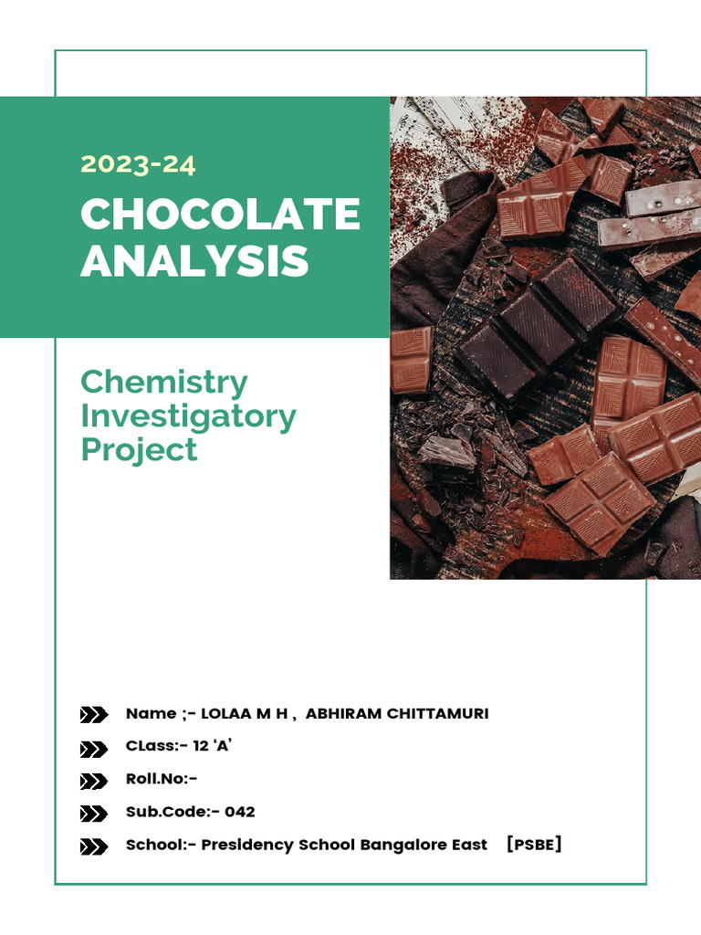 Chem Project | PDF | Cocoa Bean | Chocolate
