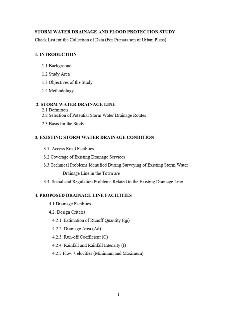 Check List of Storm Water Drainage | PDF