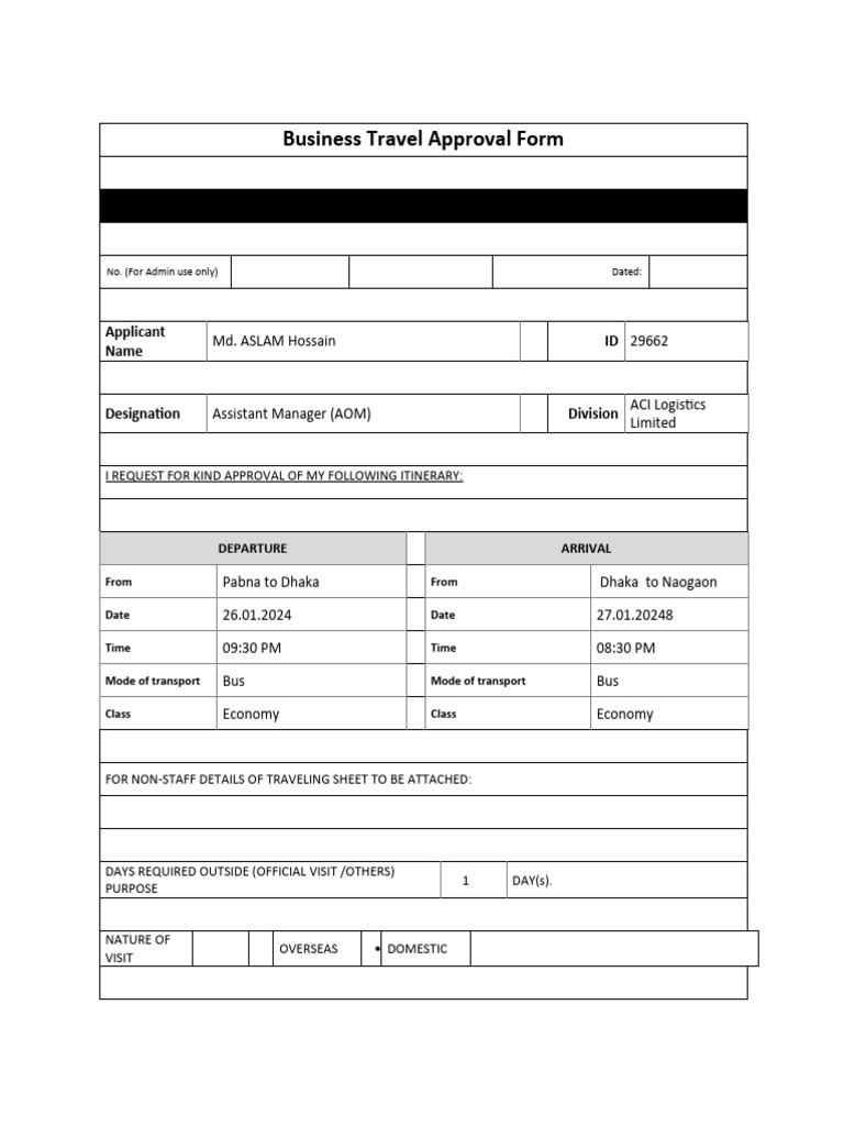 1 Tour Approval | PDF