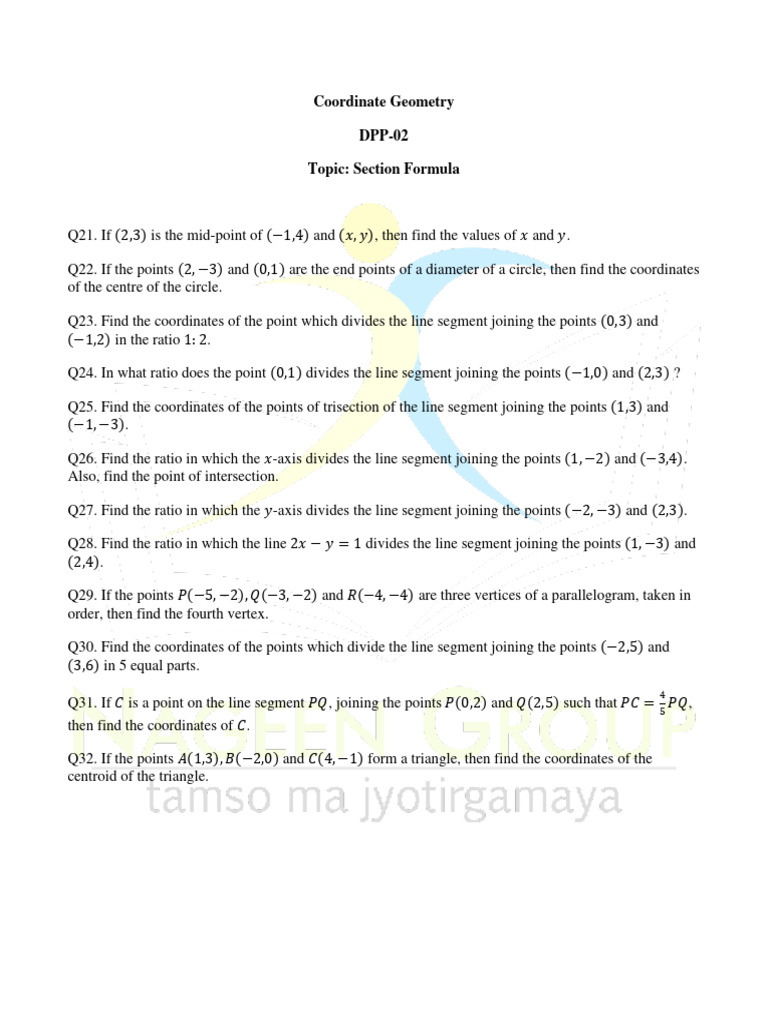Chapter 7 Coordinate Geometry | Download Free PDF | Euclidean Geometry | Euclidean Plane Geometry