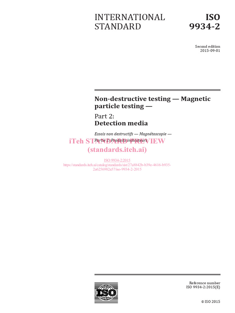 Iso 9934 2 2015 | PDF | Nondestructive Testing | International ...