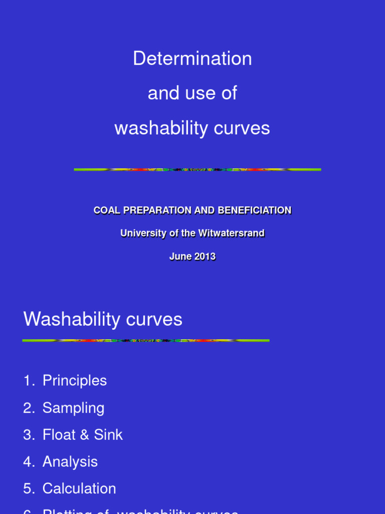 Washability Curves in Coal Analysis | PDF | Density | Chemistry