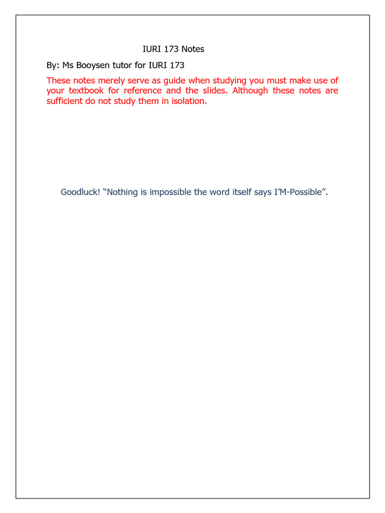 IURI 173 Study Notes on Divorce Law | PDF | Marriage | Divorce