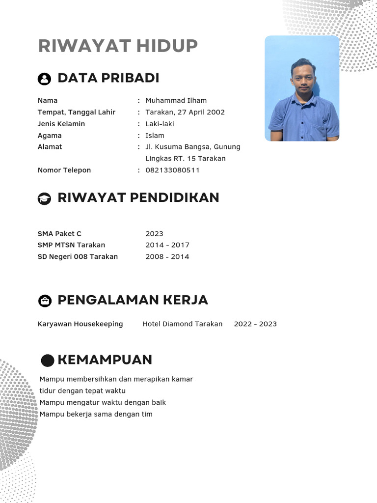 CV Muhammad Ilham | PDF