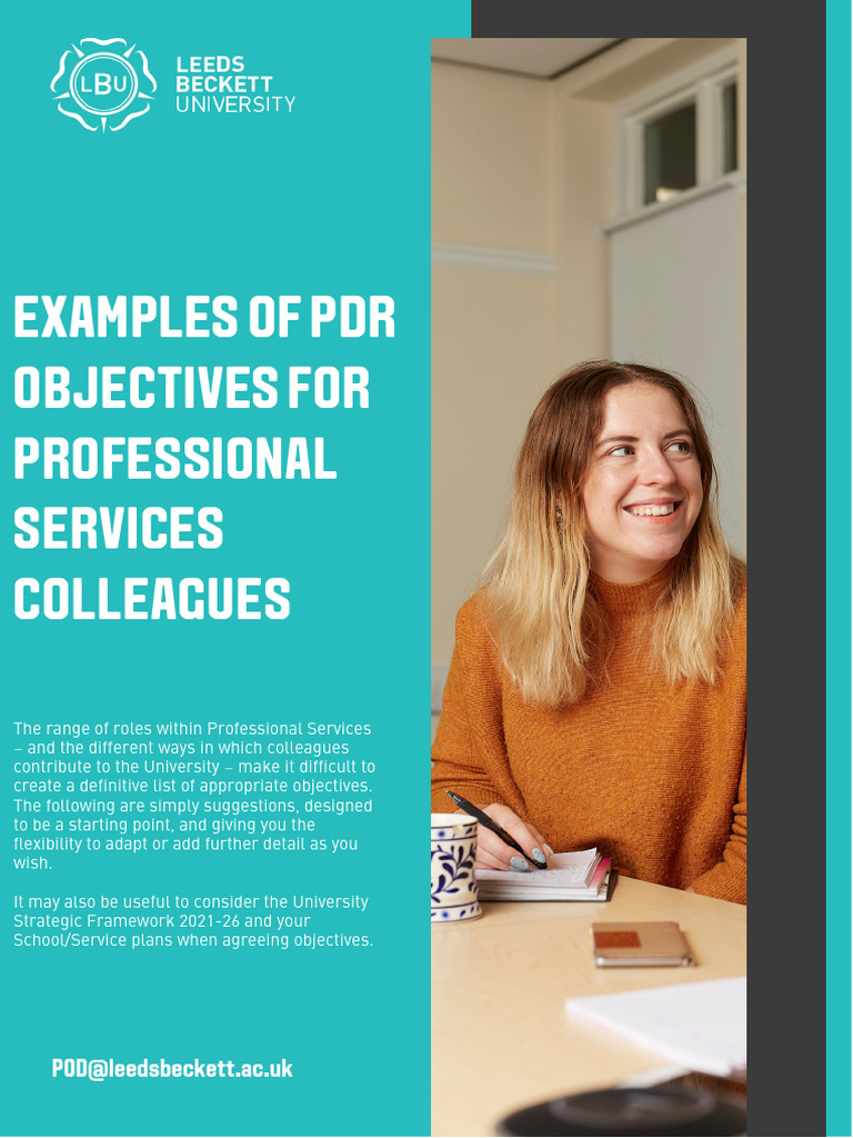 Examples of PDR Objectives for Professional Services Colleagues | PDF ...
