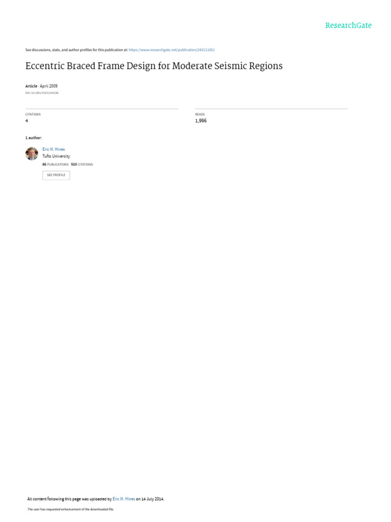 Eccentric Braced Frame Design Insights | PDF | Beam (Structure) | Bending