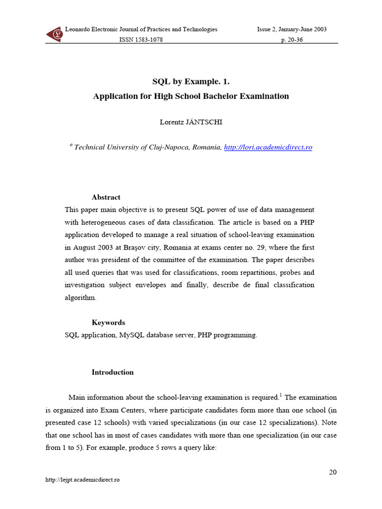 School Database | PDF | Sql | Computing