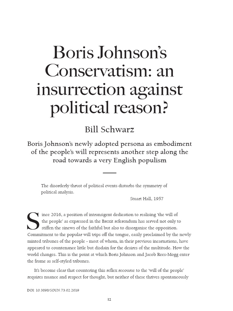 Boris Johnson's Conservatism | PDF | Conservative Party (Uk) | Brexit
