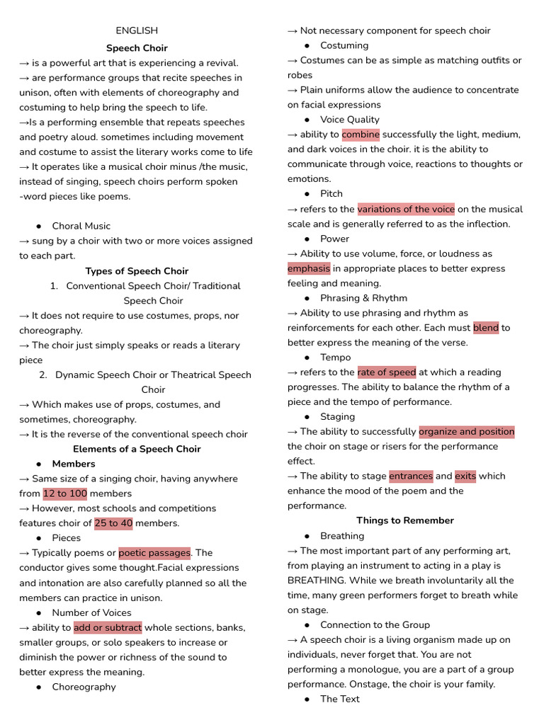 English - Quarter 1 | PDF | Choir | Singing
