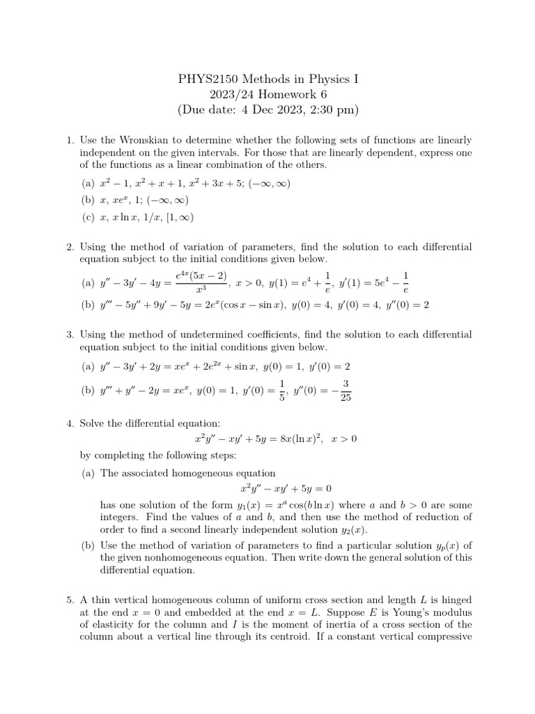 MPI 2324 hw6 | PDF | Mathematical Objects | Equations