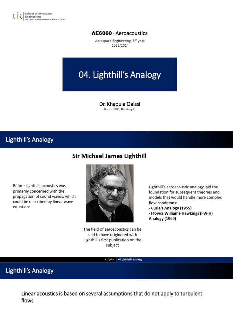 04 Lighthill's Analogy | PDF | Fluid Dynamics | Mathematical Physics