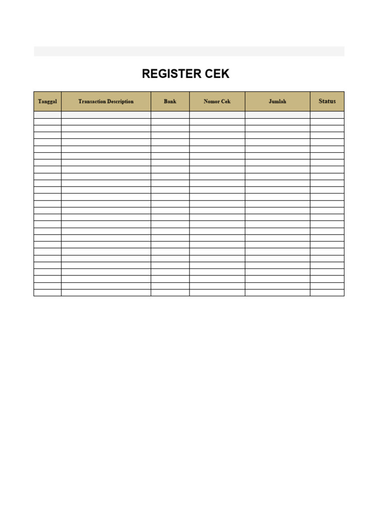 Register Cek | PDF