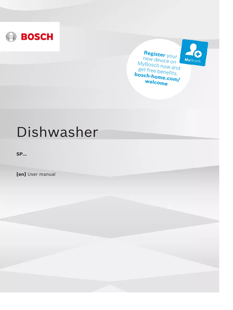 Bosch Dishwasher User Manual