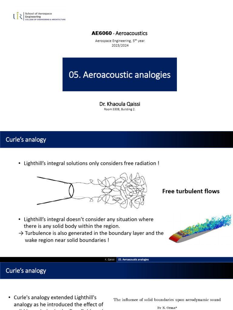 05 Aeroacoustic Analogies | PDF | Classical Mechanics | Mechanics