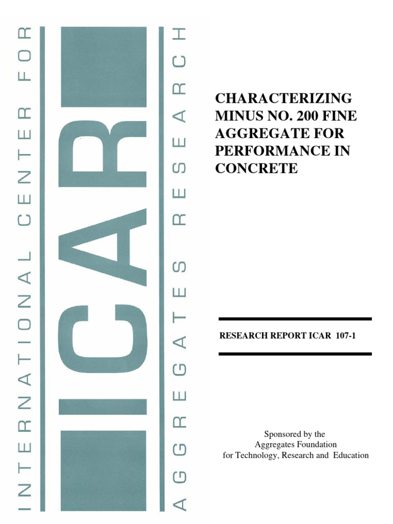 Characerizing Minus No.200 Fine Aggregate For Performance in Concrete ...