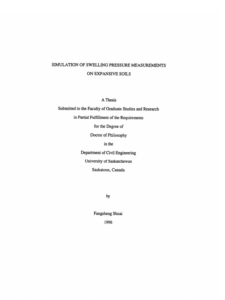 Simulation of Swelling Pressure Measurements On Expansive Soils | PDF