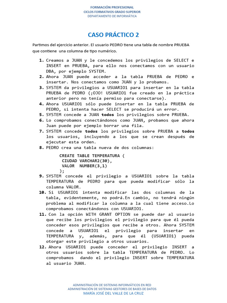 2.continuación - Caso Práctico | PDF | Usuario (informática) | Informática