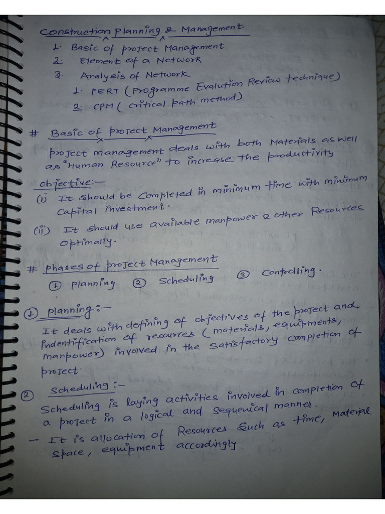 PERT&CPM Notes | PDF
