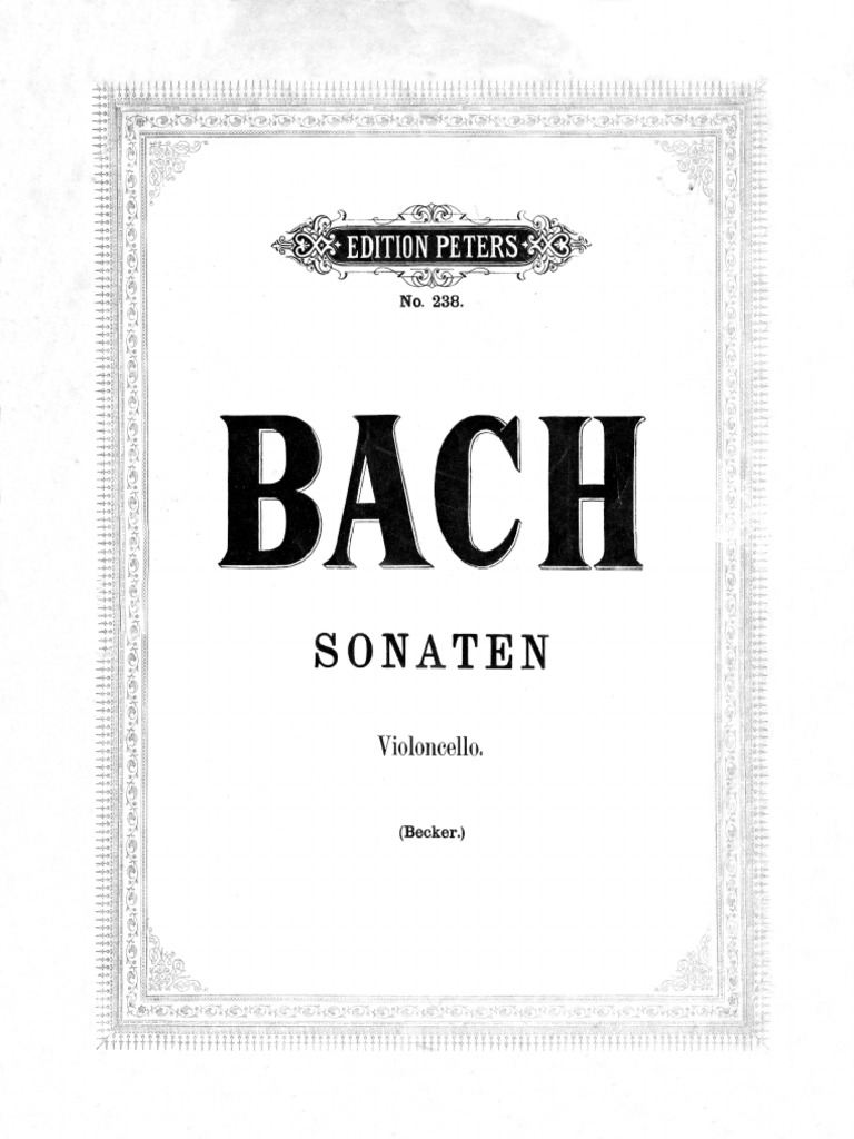 Bach - 6 Cello Suites (Becker Peters) Color Cover | PDF