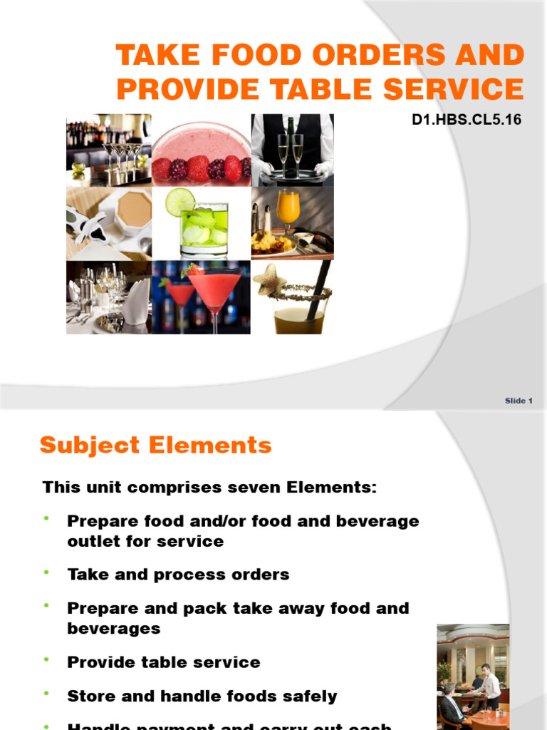 Take Food Orders Provide Table Serv 190113 | Download Free PDF ...