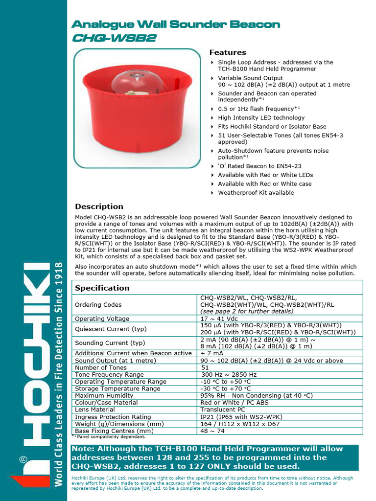 CHQ-WSB2 Specification | PDF | Electrical Engineering | Computer Engineering