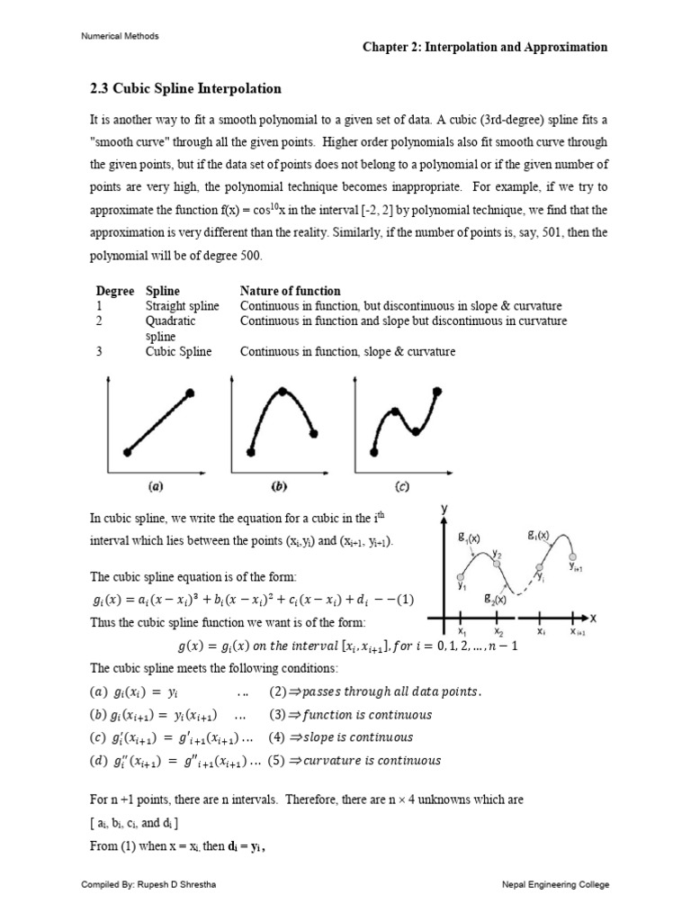 2 3 Cubic Spline Interpolation Pdf Spline Mathematics Interpolation
